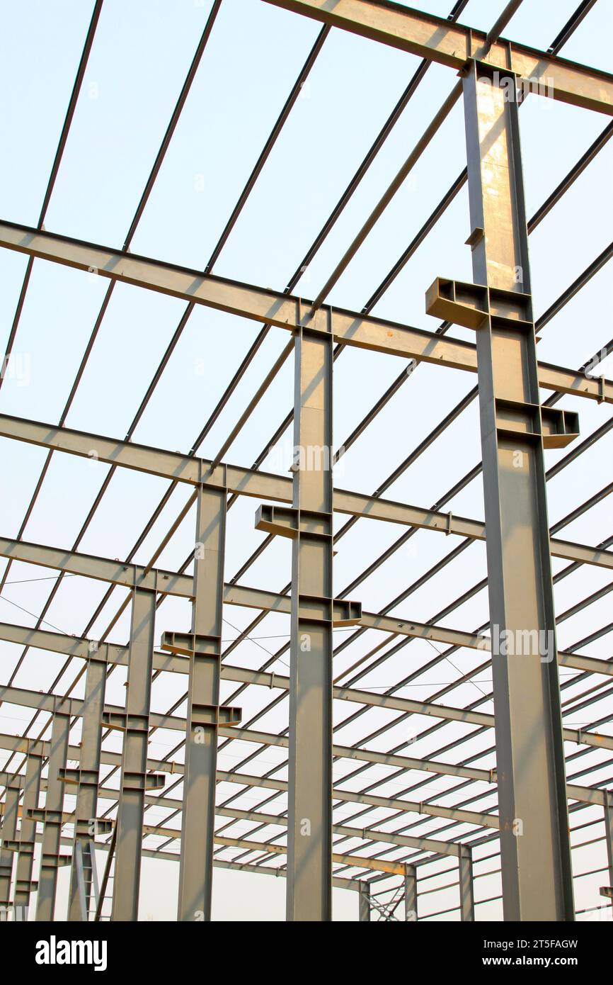 industrial production workshop roof steel beam in a factory Stock Photo - Alamy