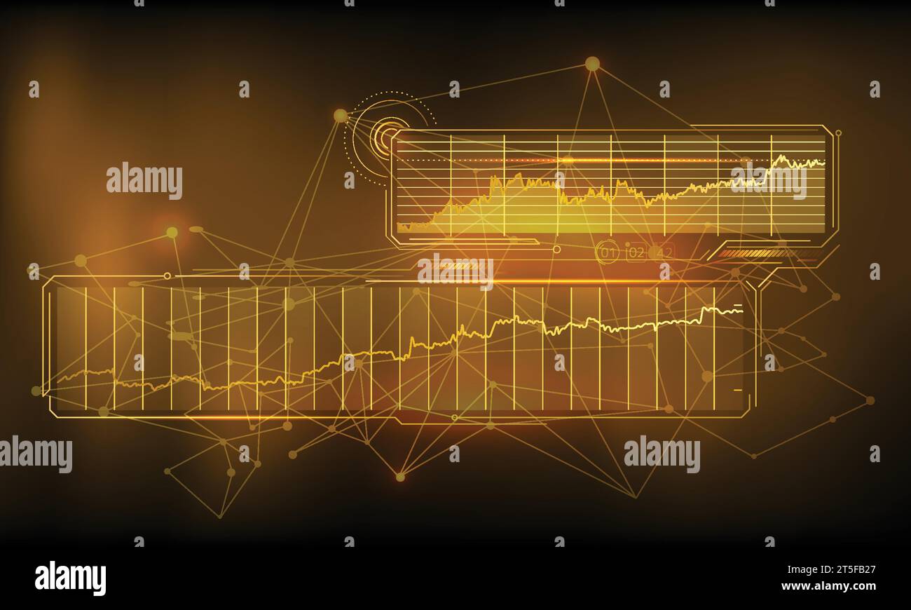 Abstract golden infographics of various stable financial charts Stock ...