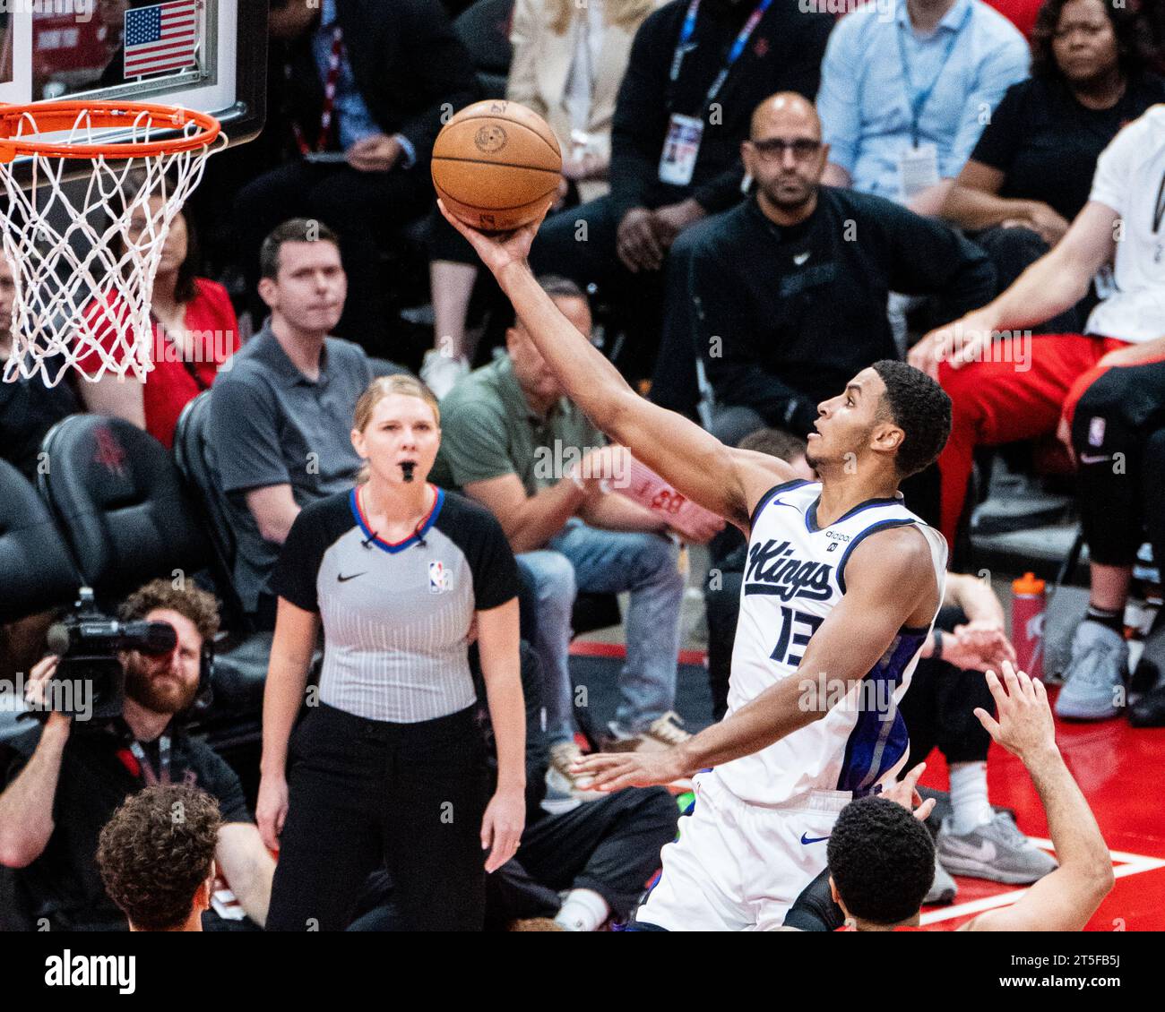 Houston, USA. 4th Nov, 2023. Keegan Murray of Sacramento Kings lays up the ball during the 2023 ...