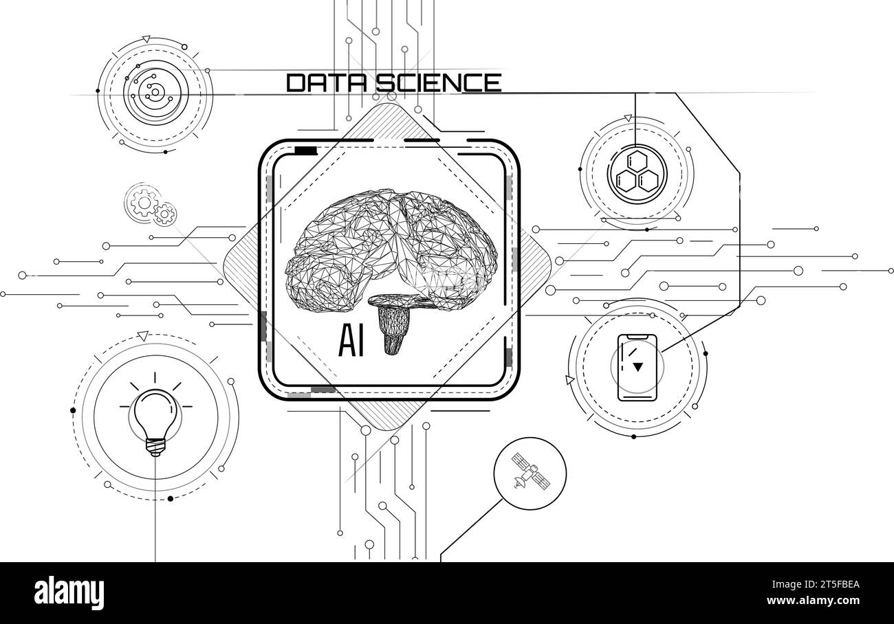 Artificial intelligence testing, virtual interface concept Stock Vector ...