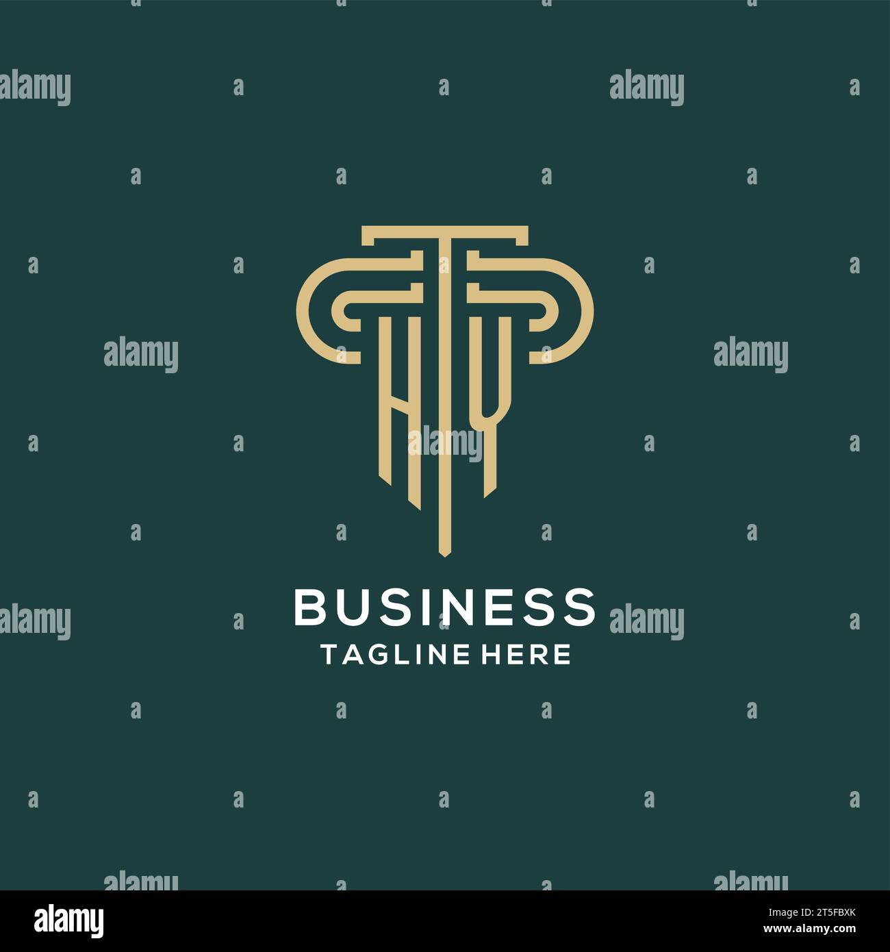 Initial HY pillar logo, elegant and luxury law firm logo vector graphic ...