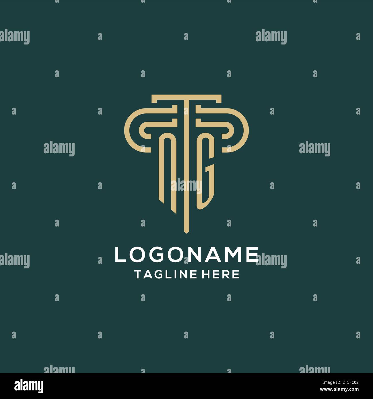 Initial NG pillar logo, elegant and luxury law firm logo vector graphic ...