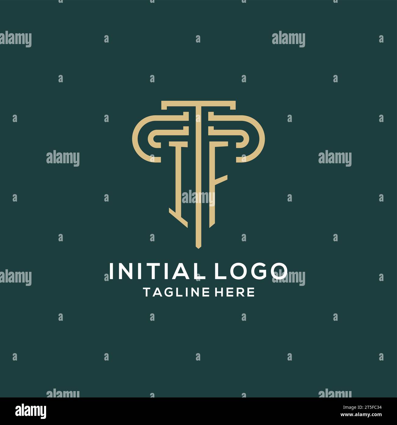 Initial IF pillar logo, elegant and luxury law firm logo vector graphic ...