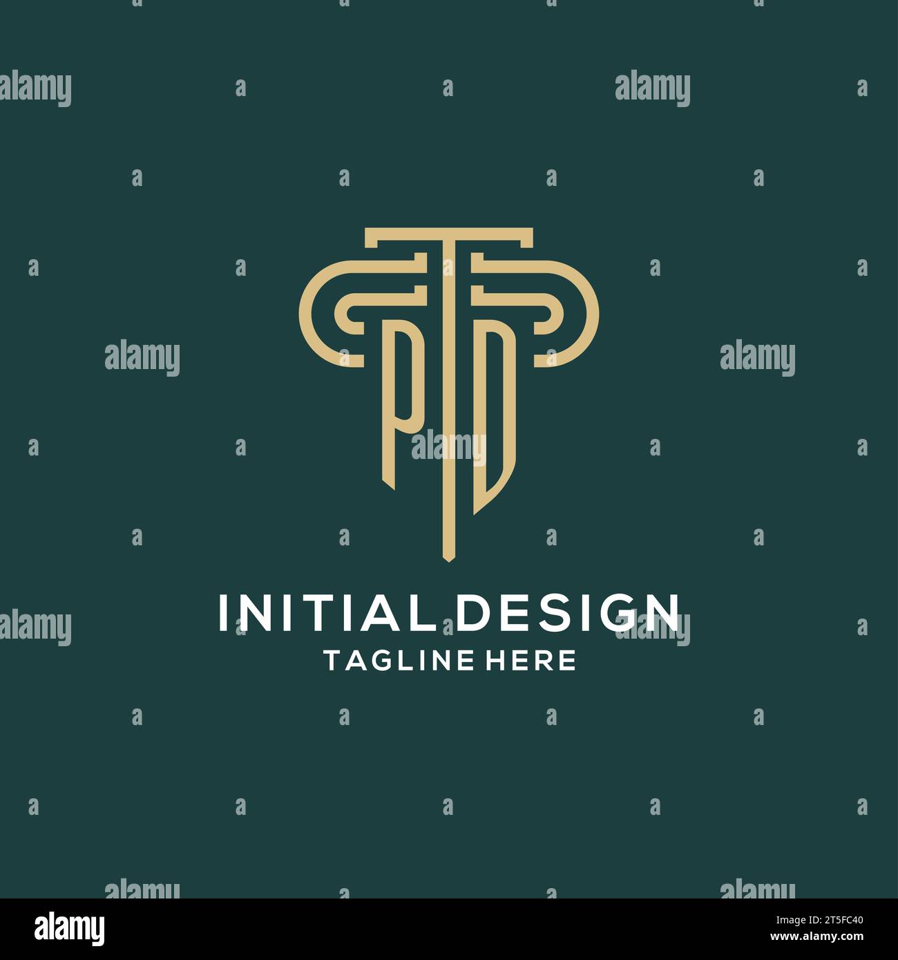 Initial PD pillar logo, elegant and luxury law firm logo vector graphic ...