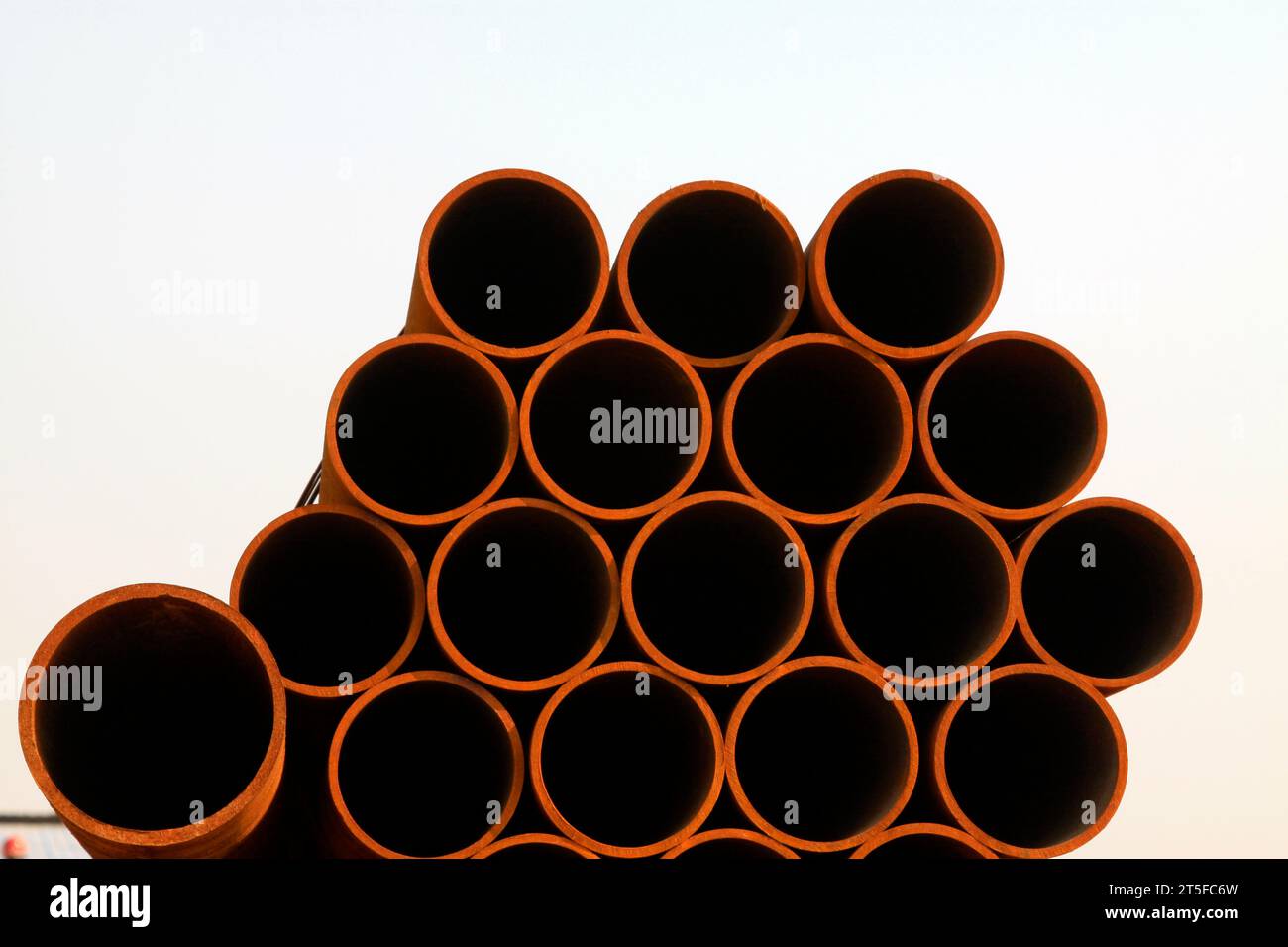 seamless steel tube cross section in a construction site Stock Photo ...