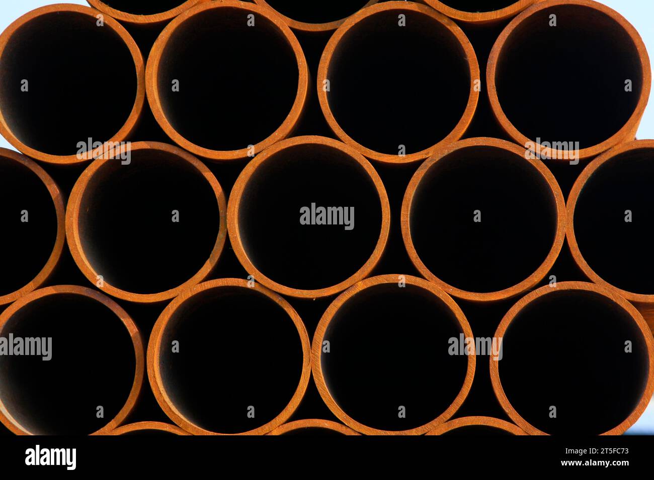seamless steel tube cross section in a construction site Stock Photo ...