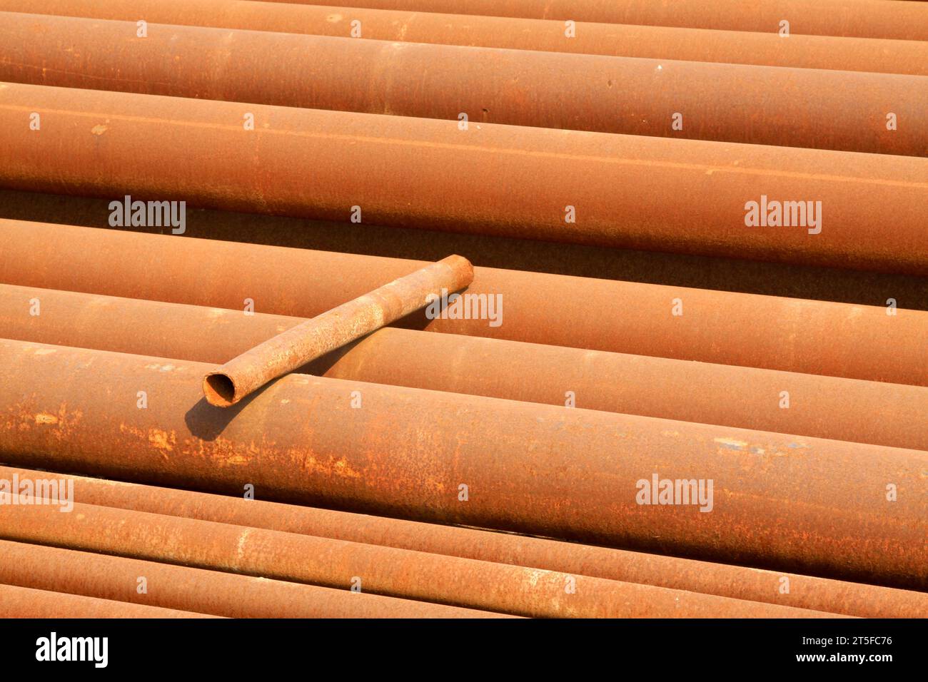 oxidation rusty pipe in a construction site Stock Photo - Alamy