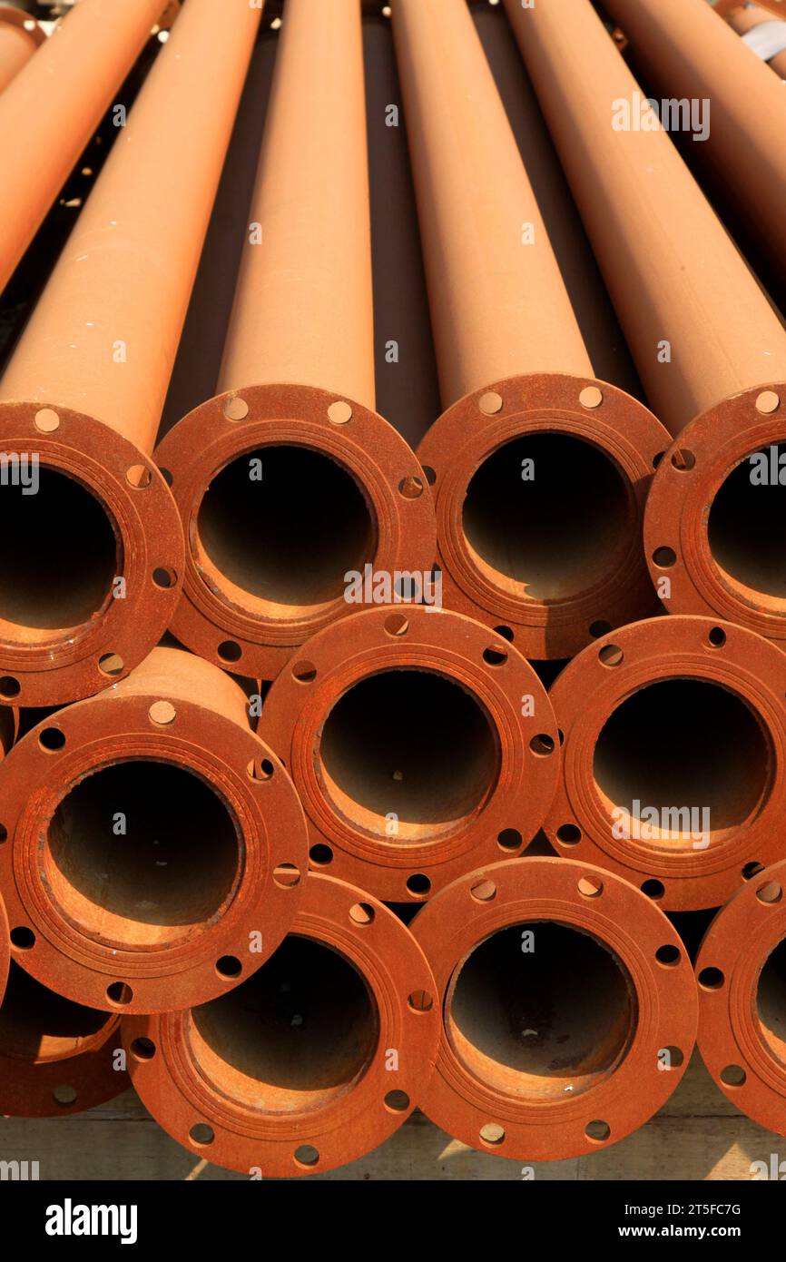 seamless steel tube cross section in a construction site Stock Photo ...