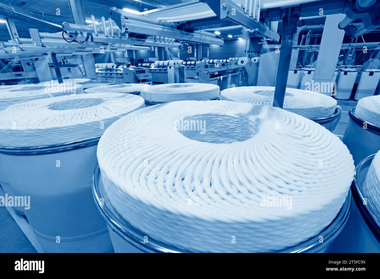 cotton group on a spinning production line in a factory Stock Photo - Alamy