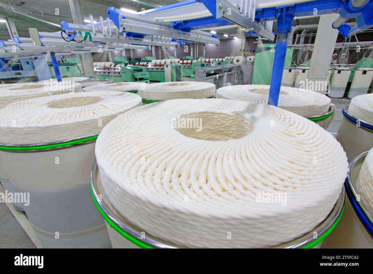 cotton group on a spinning production line in a factory Stock Photo - Alamy