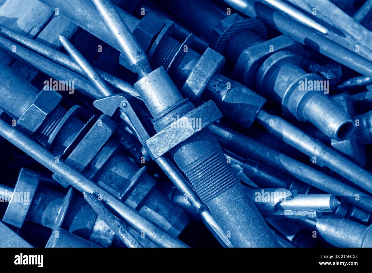 hardware tools full of oil pollution, closeup of photo Stock Photo - Alamy