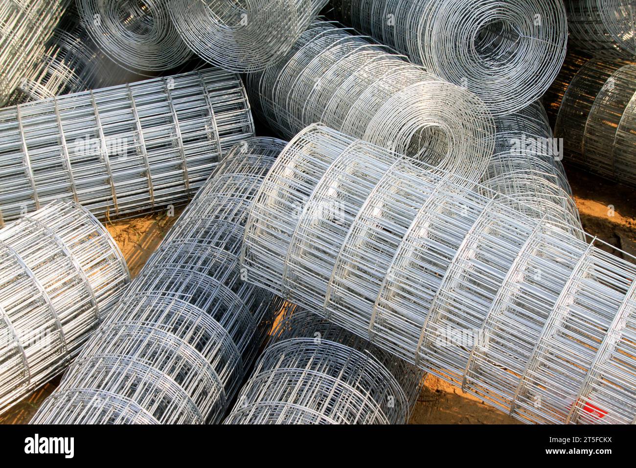 iron wire fence texture in a warehouse, closeup of photo Stock Photo ...