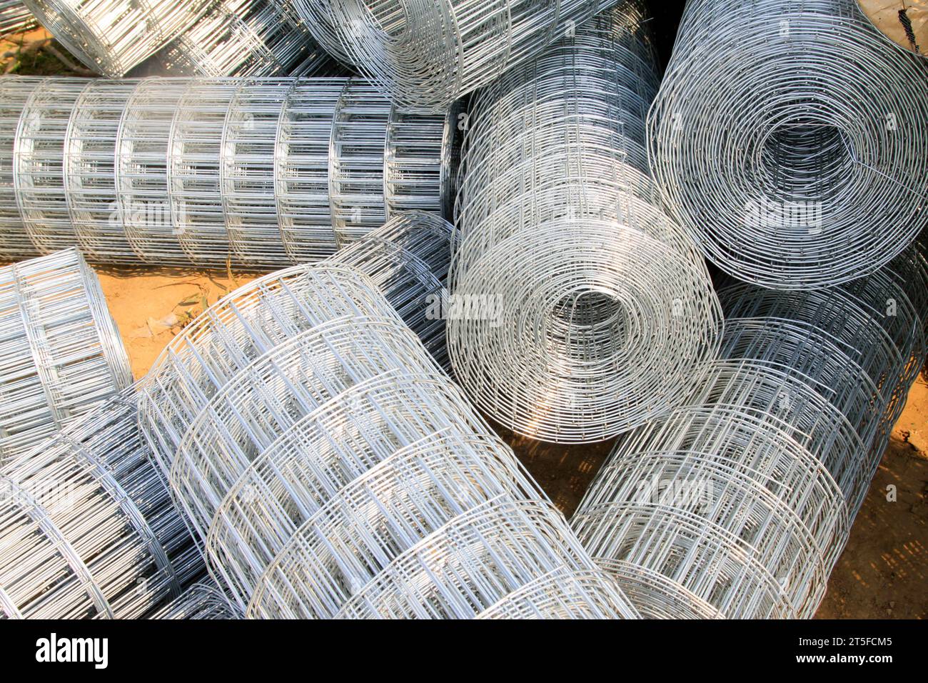 iron wire fence texture in a warehouse, closeup of photo Stock Photo ...