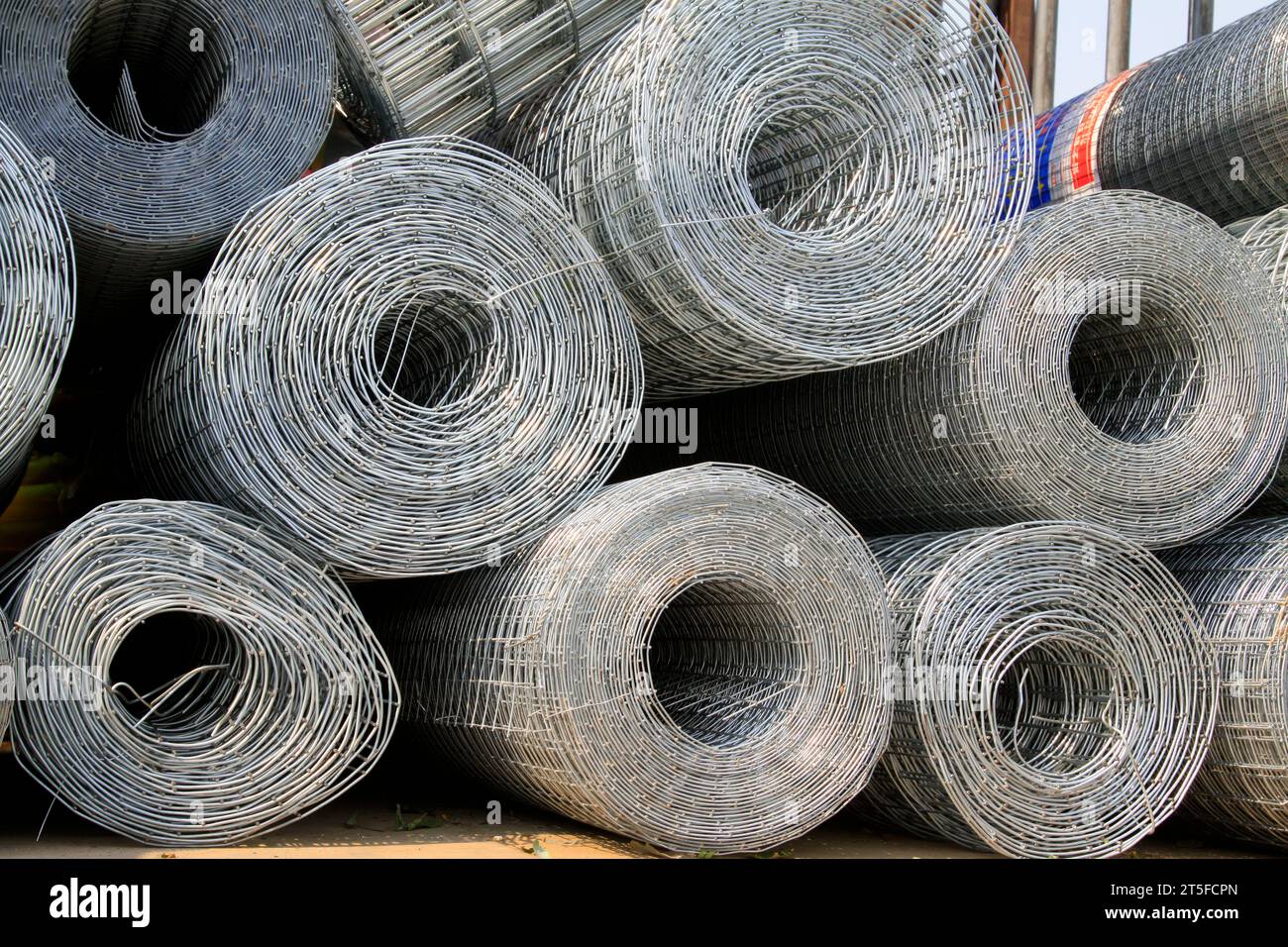 iron wire fence texture in a warehouse, closeup of photo Stock Photo ...