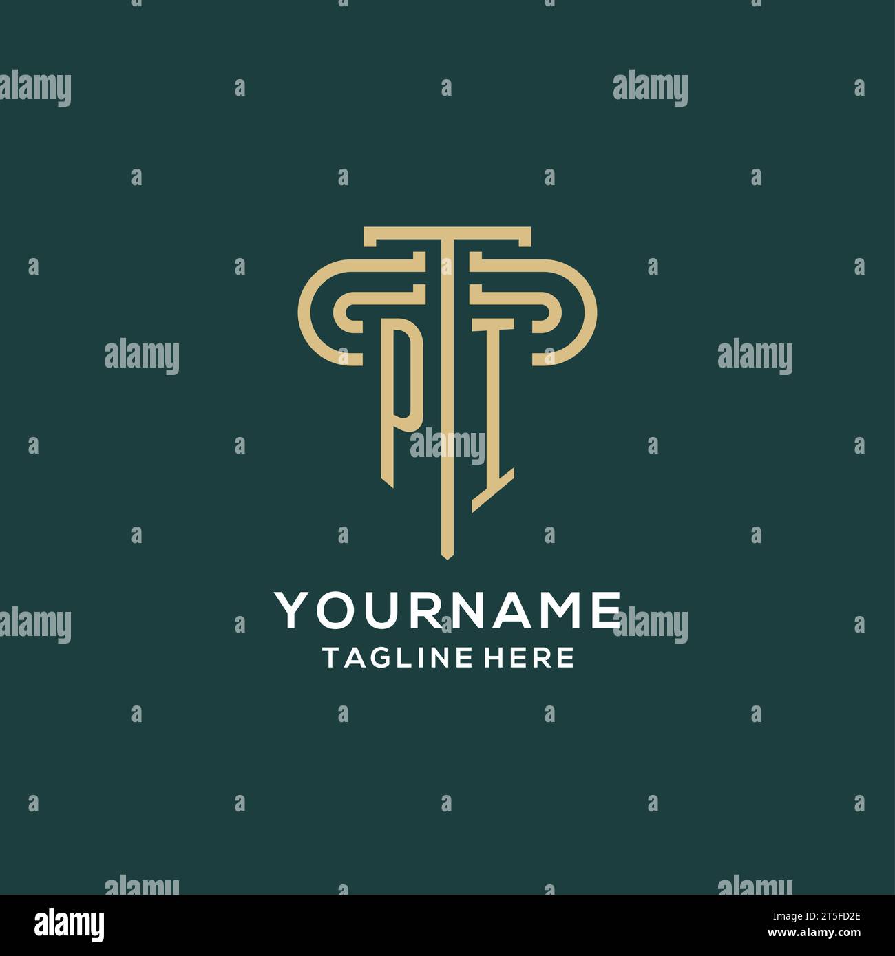 Initial PI pillar logo, elegant and luxury law firm logo vector graphic ...