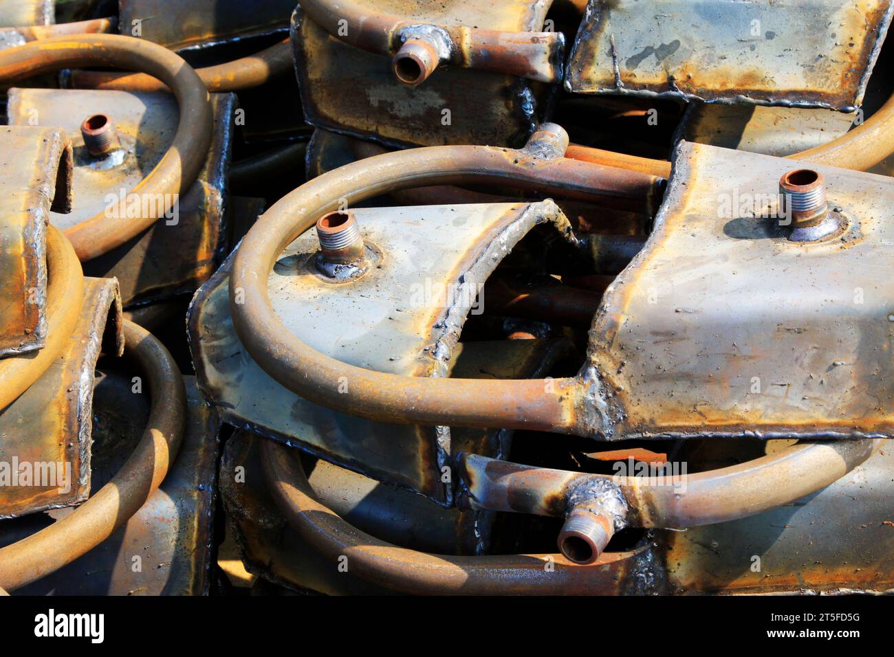 steel plate welded components, closeup of photo Stock Photo - Alamy