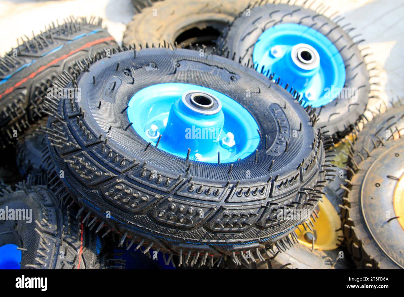 rubber wheel stacked together, closeup of photo Stock Photo - Alamy