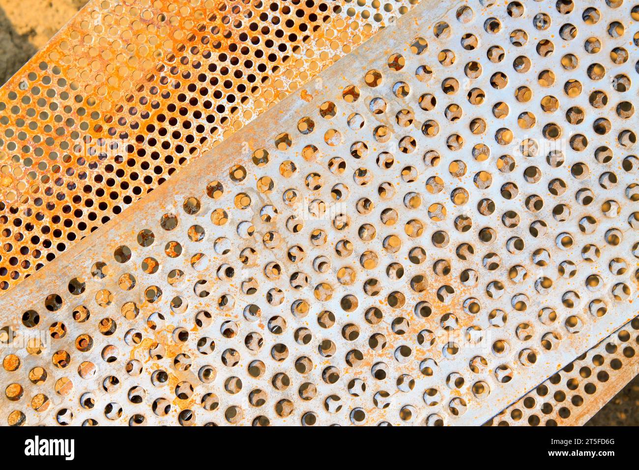 oxidation rust steel sieve, closeup of photo Stock Photo - Alamy