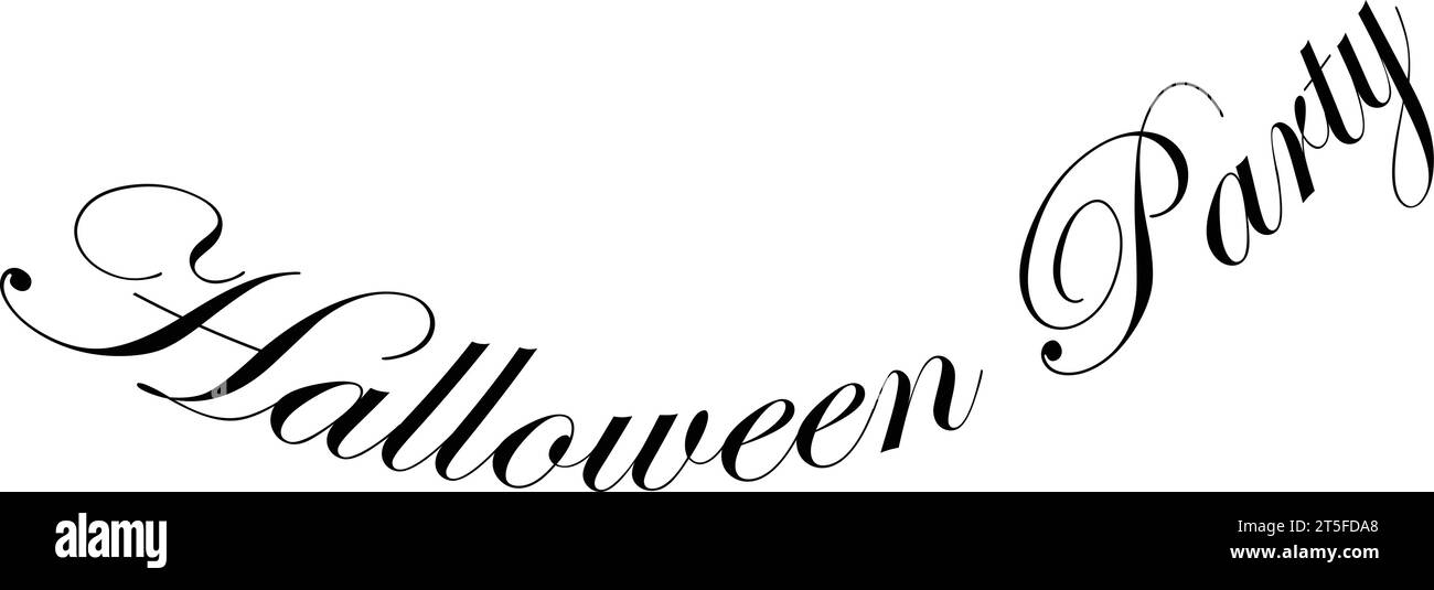 Halloween Party text sign illustration on white background Stock Vector ...