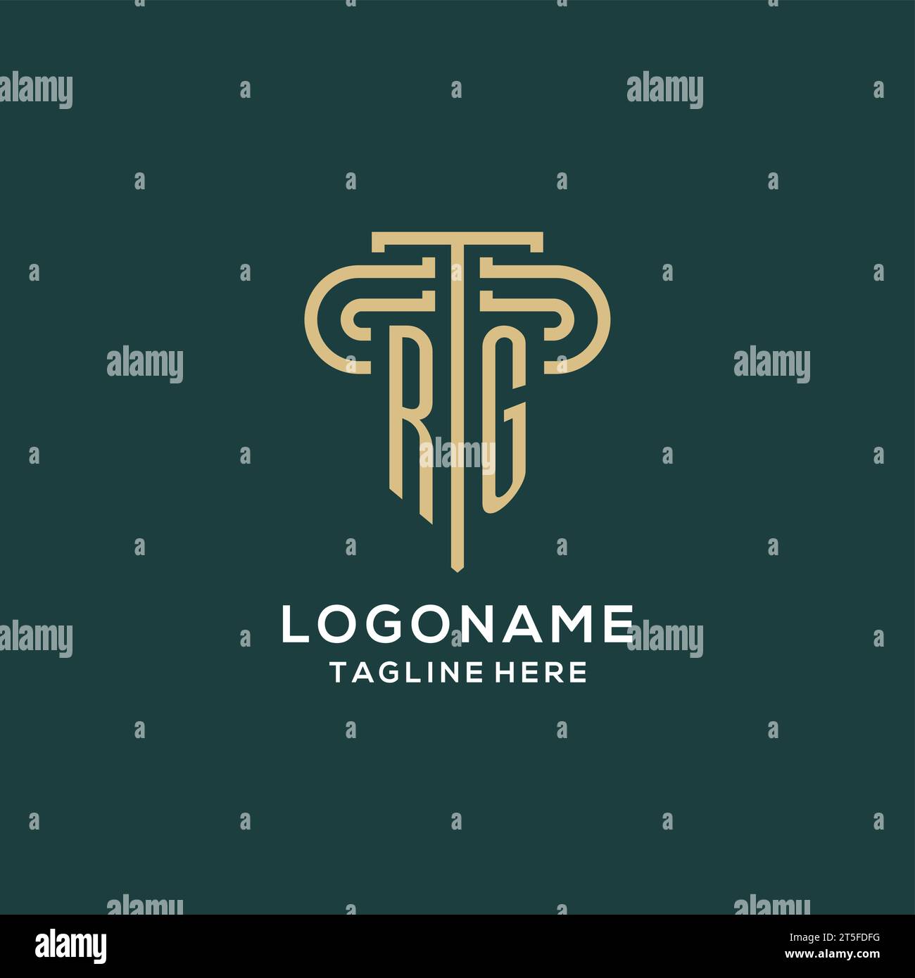 Initial RG pillar logo, elegant and luxury law firm logo vector graphic ...