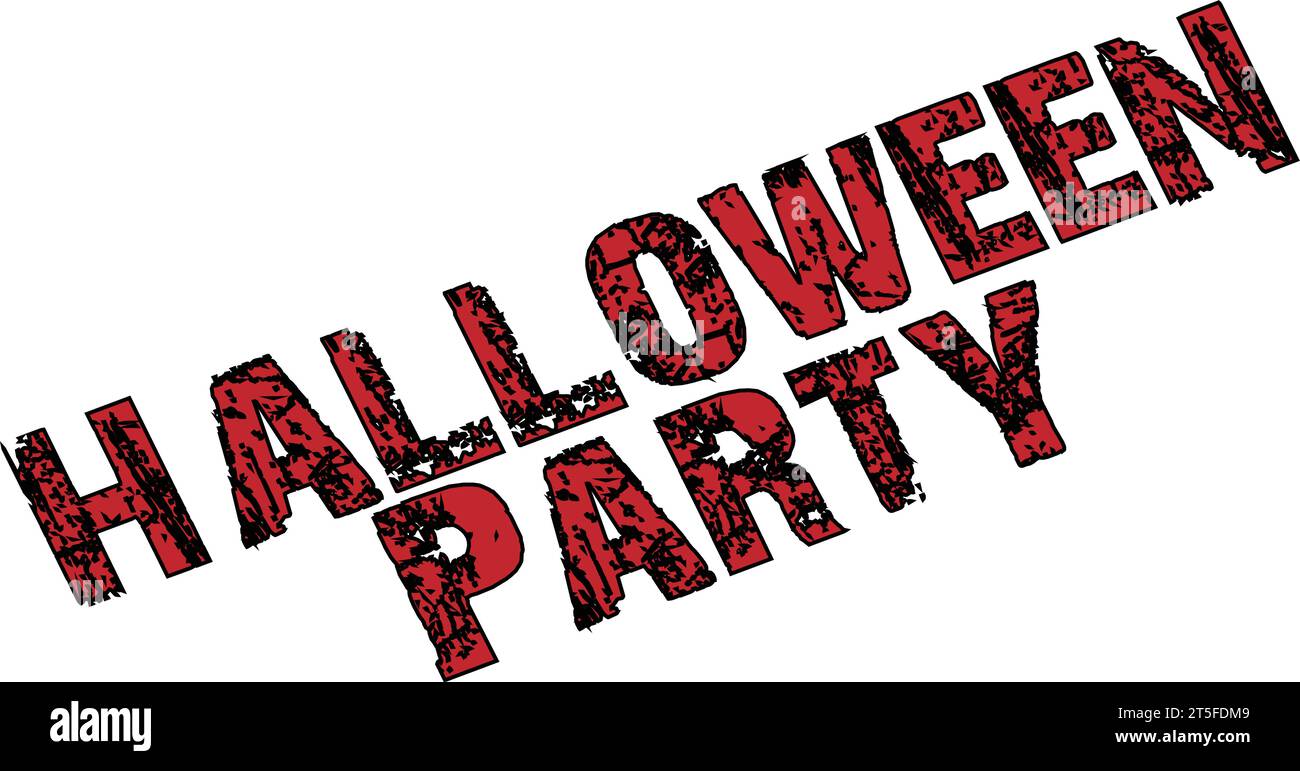 Halloween Party text sign illustration on white background Stock Vector ...