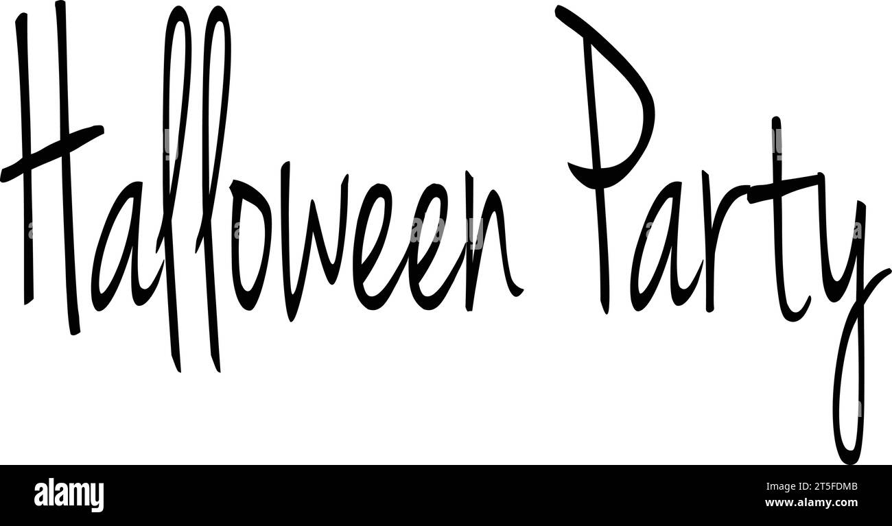 Halloween Party text sign illustration on white background Stock Vector ...