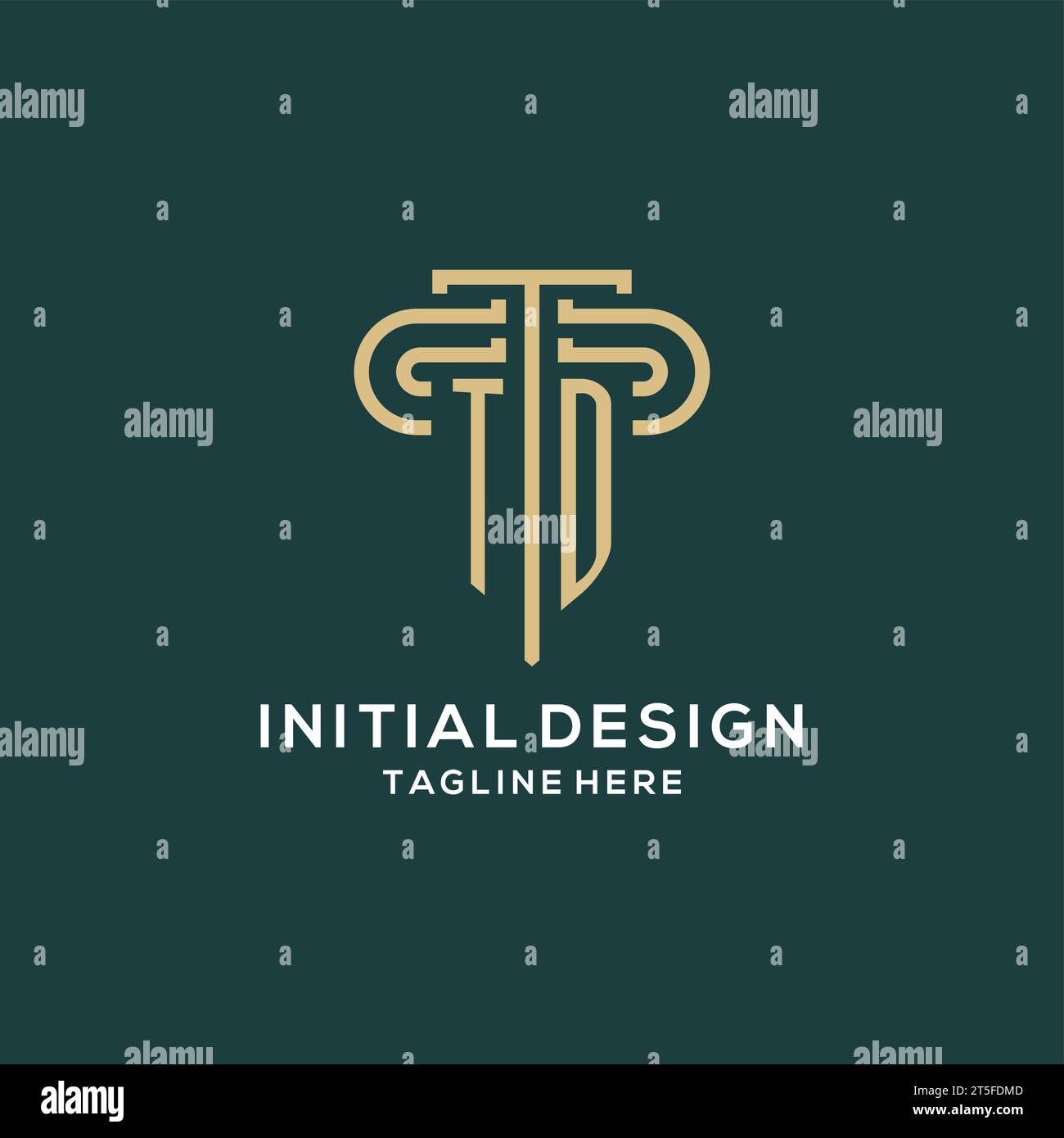 Initial TD pillar logo, elegant and luxury law firm logo vector graphic ...