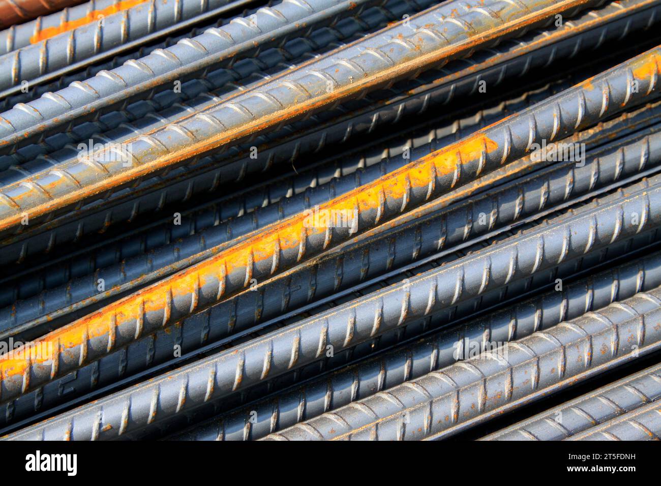 steel rebar in a construction site in a construction site Stock Photo ...