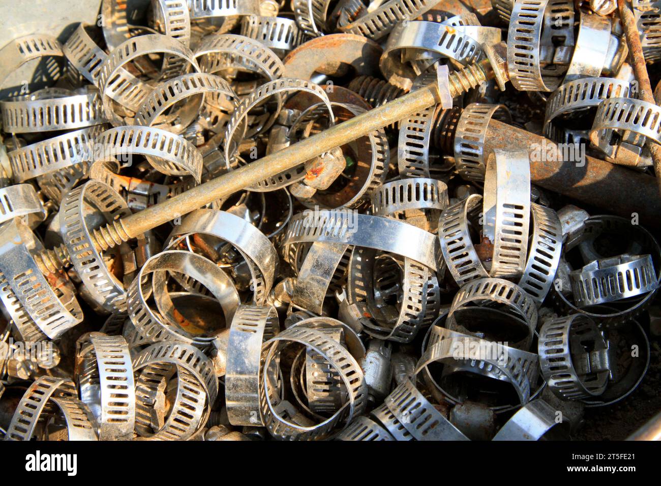 Perforated circular plate stacked together, closeup of photo Stock ...