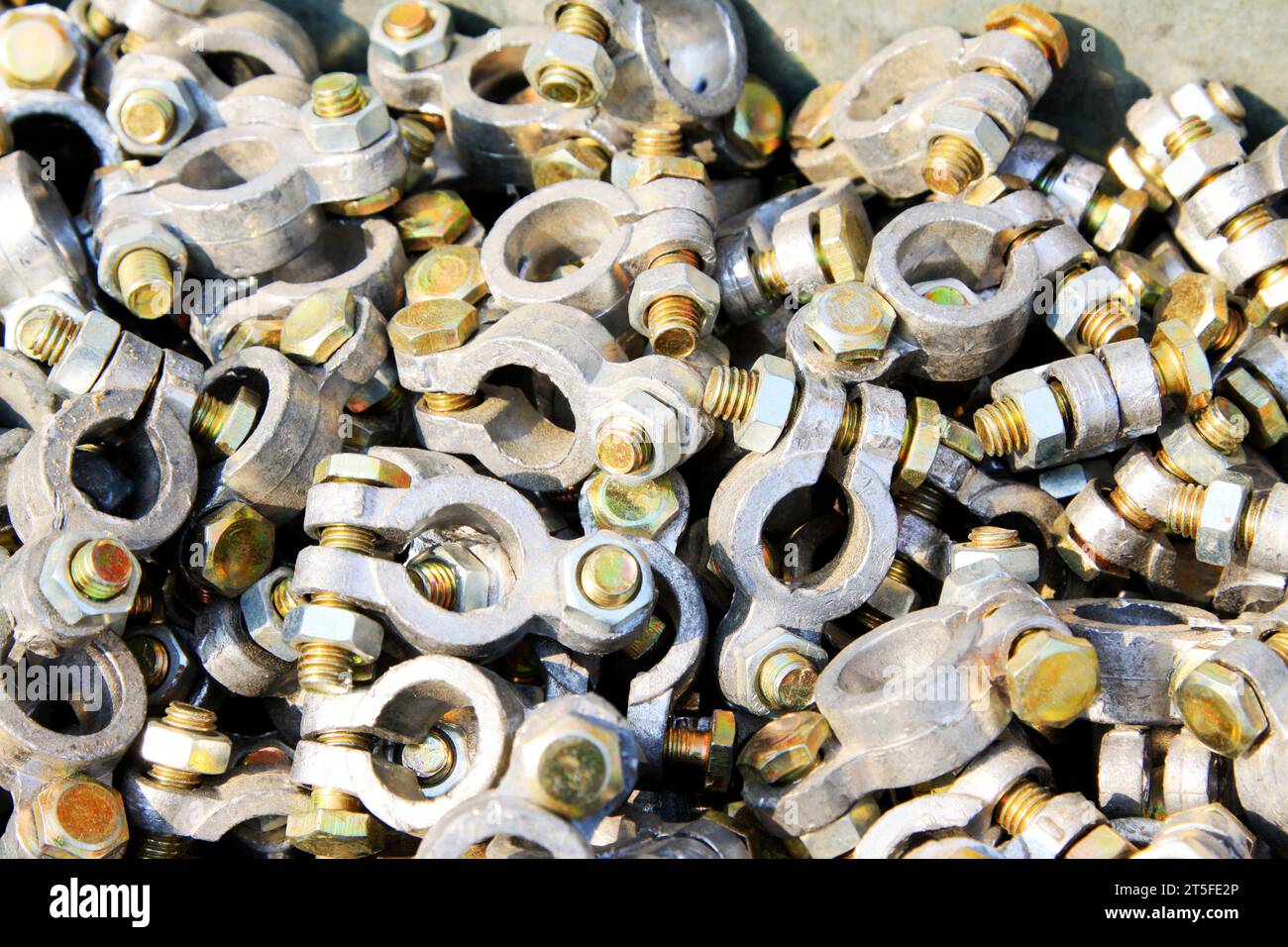 oxidize nut fasteners piling up in together Stock Photo - Alamy
