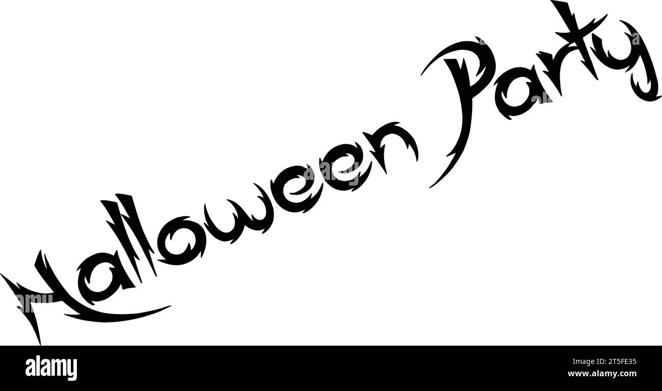 Halloween Party text sign illustration on white background Stock Vector ...