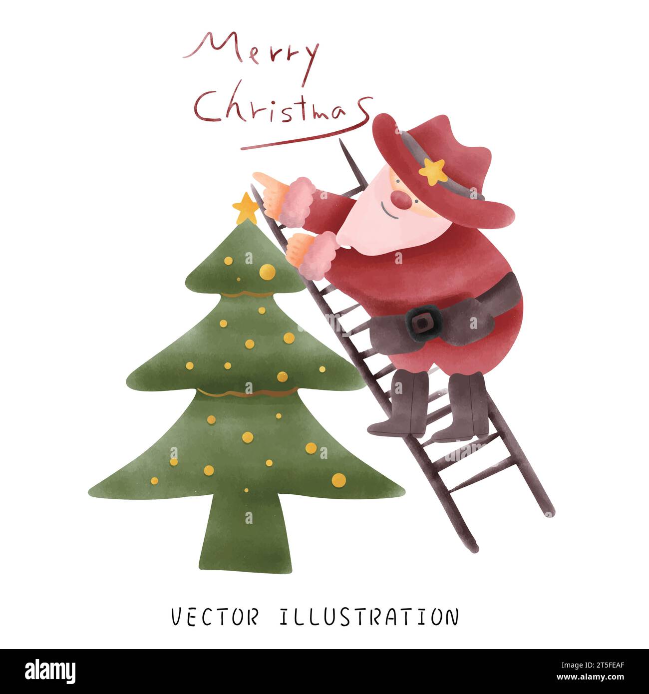 Cute Cowboy Santa in Cowboy Outfit Stock Vector Image & Art - Alamy