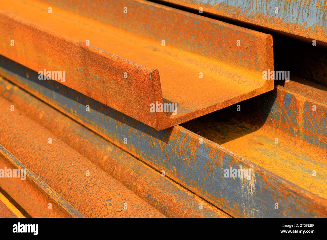 oxidation rusty steel rail in a factory Stock Photo - Alamy