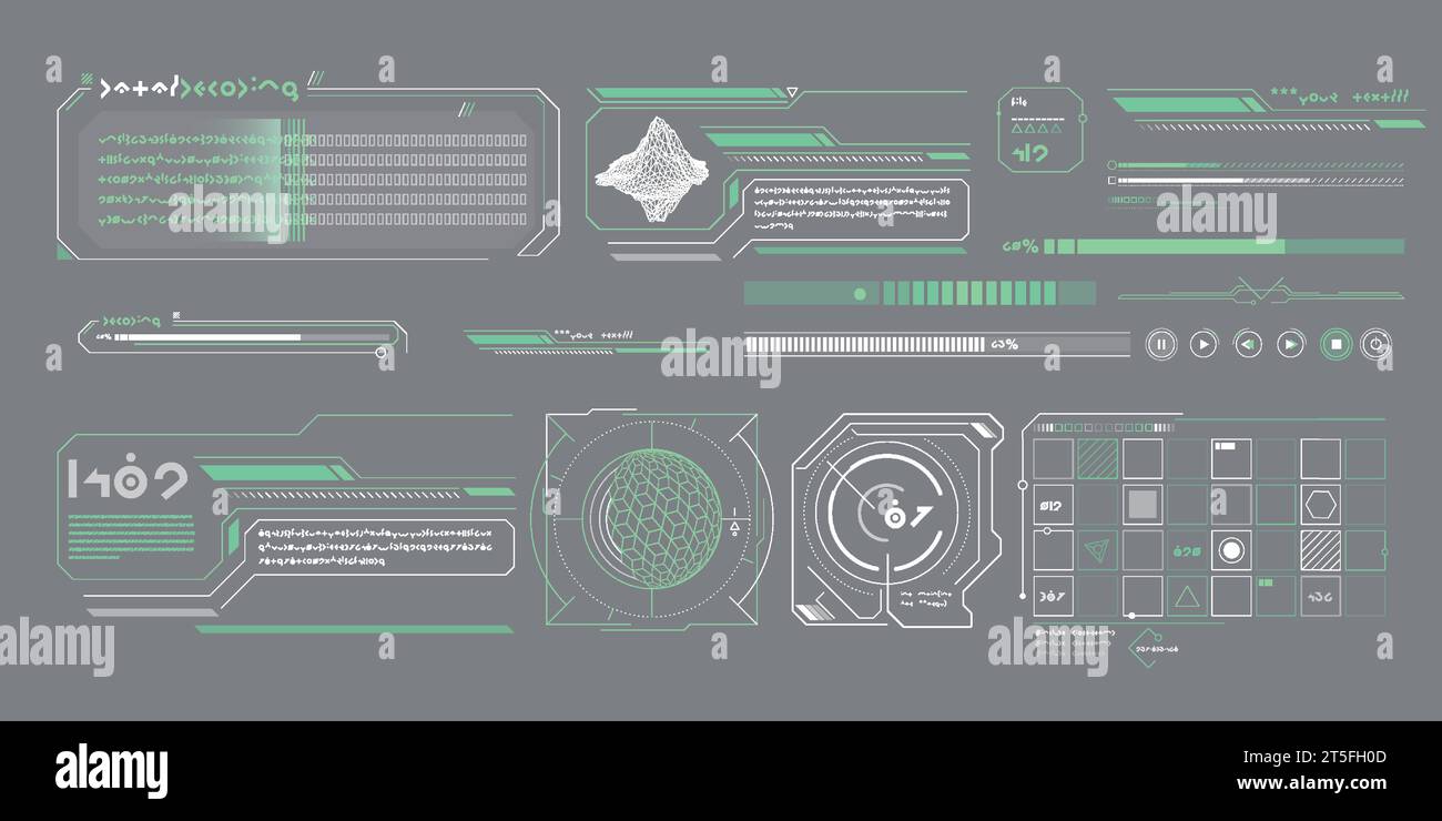 Vector data elements for sci-fi interface infographics Stock Vector ...