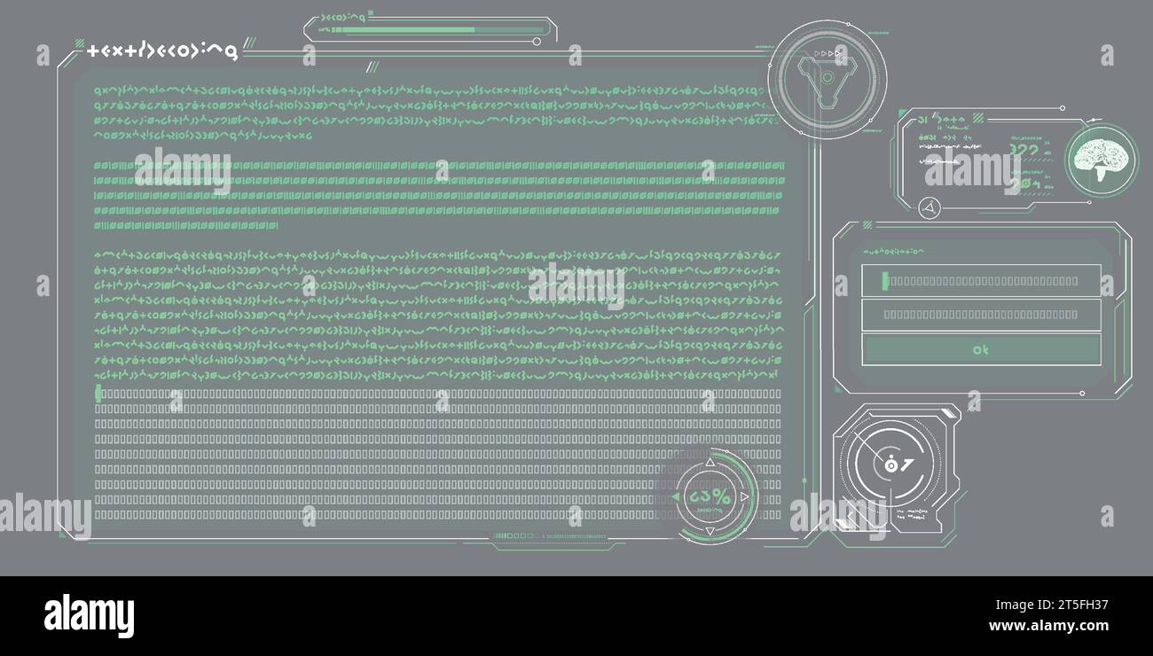 Futuristic HUD interface for processing server data Stock Vector Image & Art - Alamy