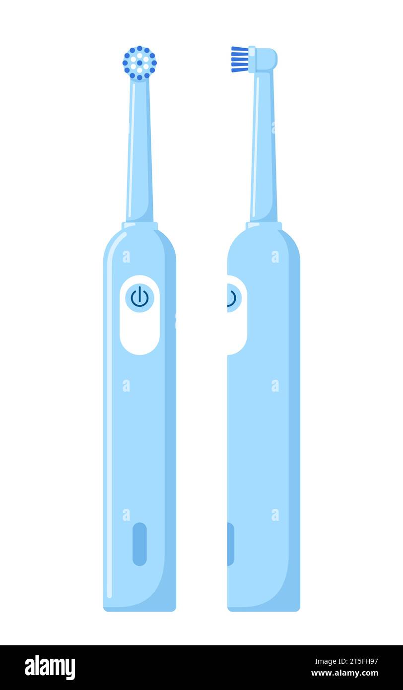 Electric toothbrush from different sides. Dental tool for oral hygiene ...