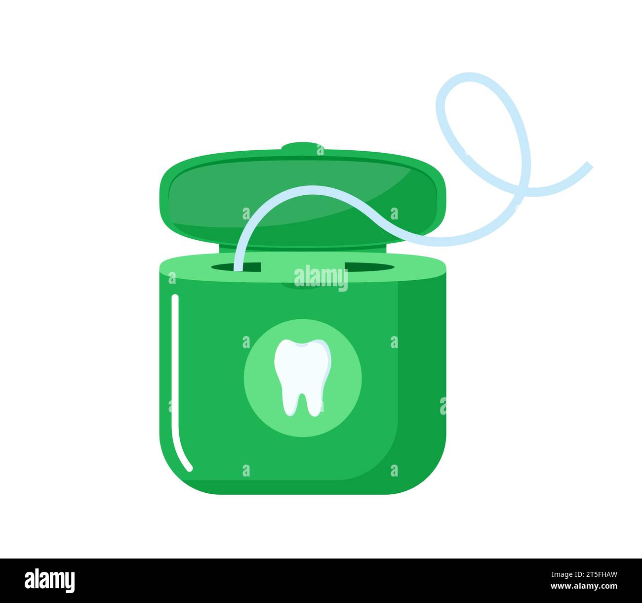 Dental floss, medical and dentistry healthcare. Thread of floss silk to ...