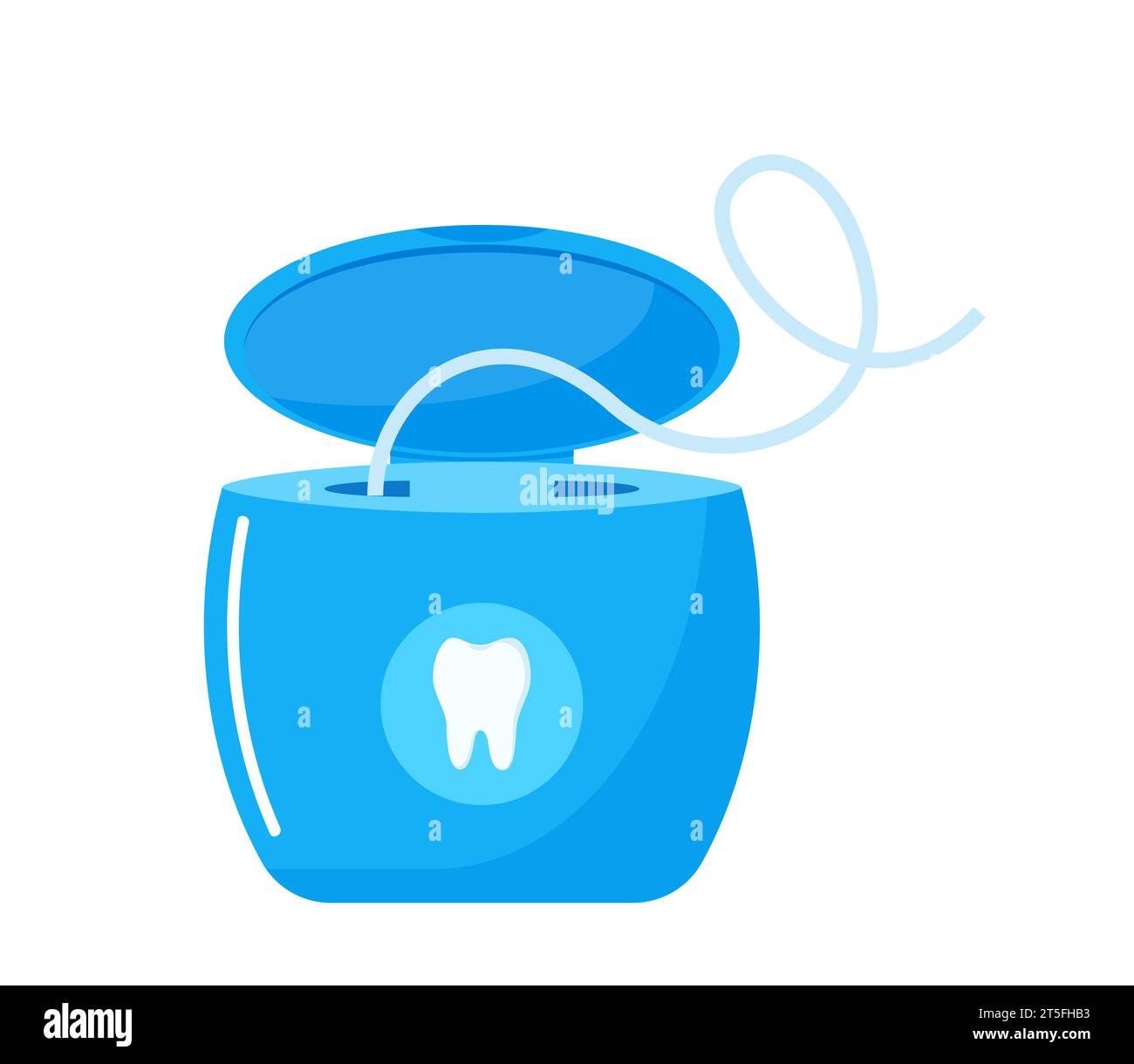 Dental floss, medical and dentistry healthcare. Thread of floss silk to ...