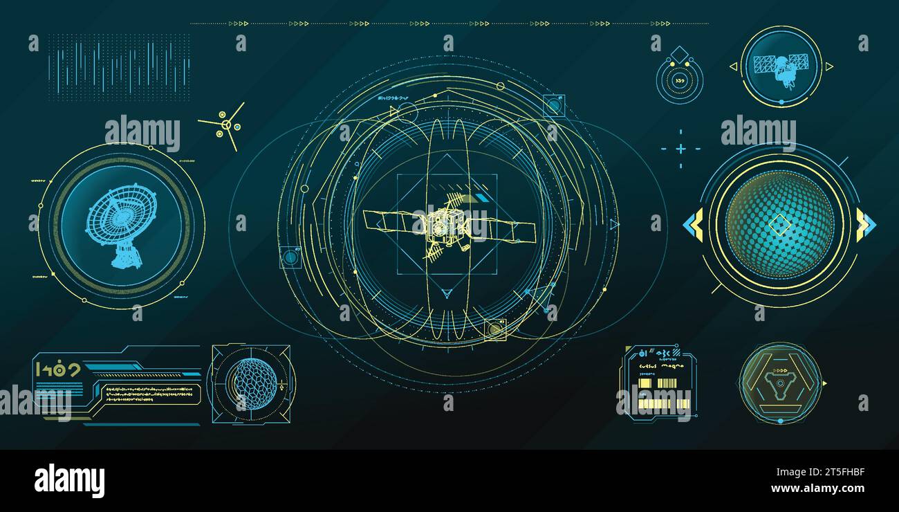 Vector data elements for sci-fi interface infographics Stock Vector ...