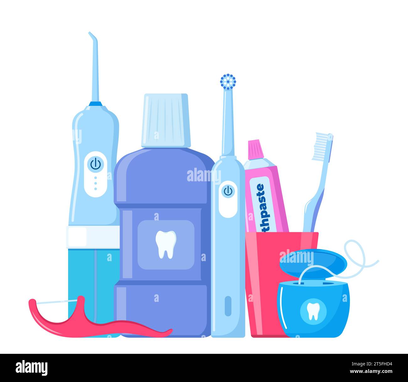 Dental cleaning tools. Oral care and hygiene products. Toothbrush ...