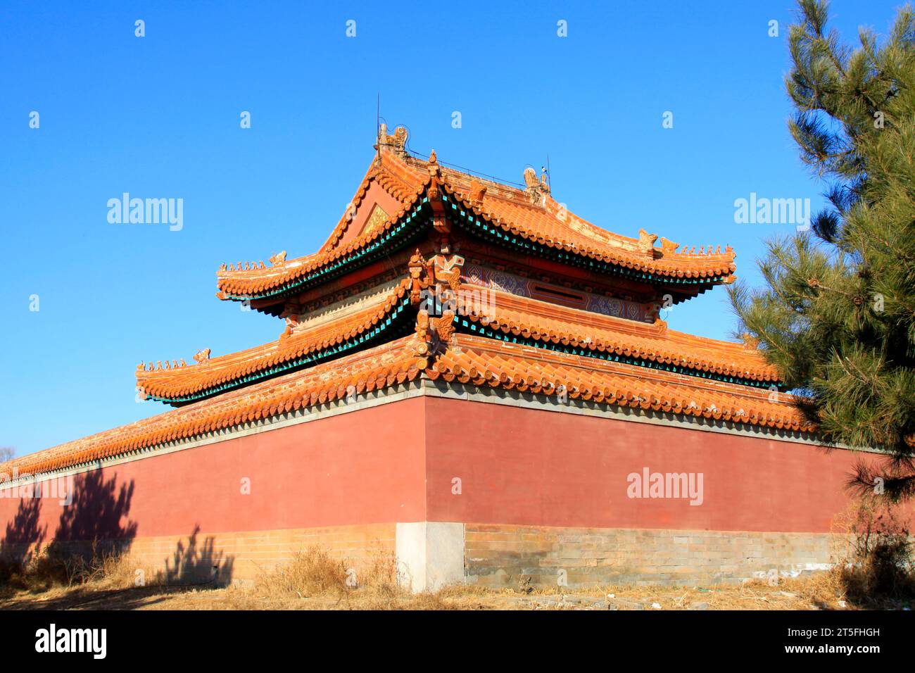 Eaves landscape architecture, ZunHua, hebei province, China Stock Photo ...