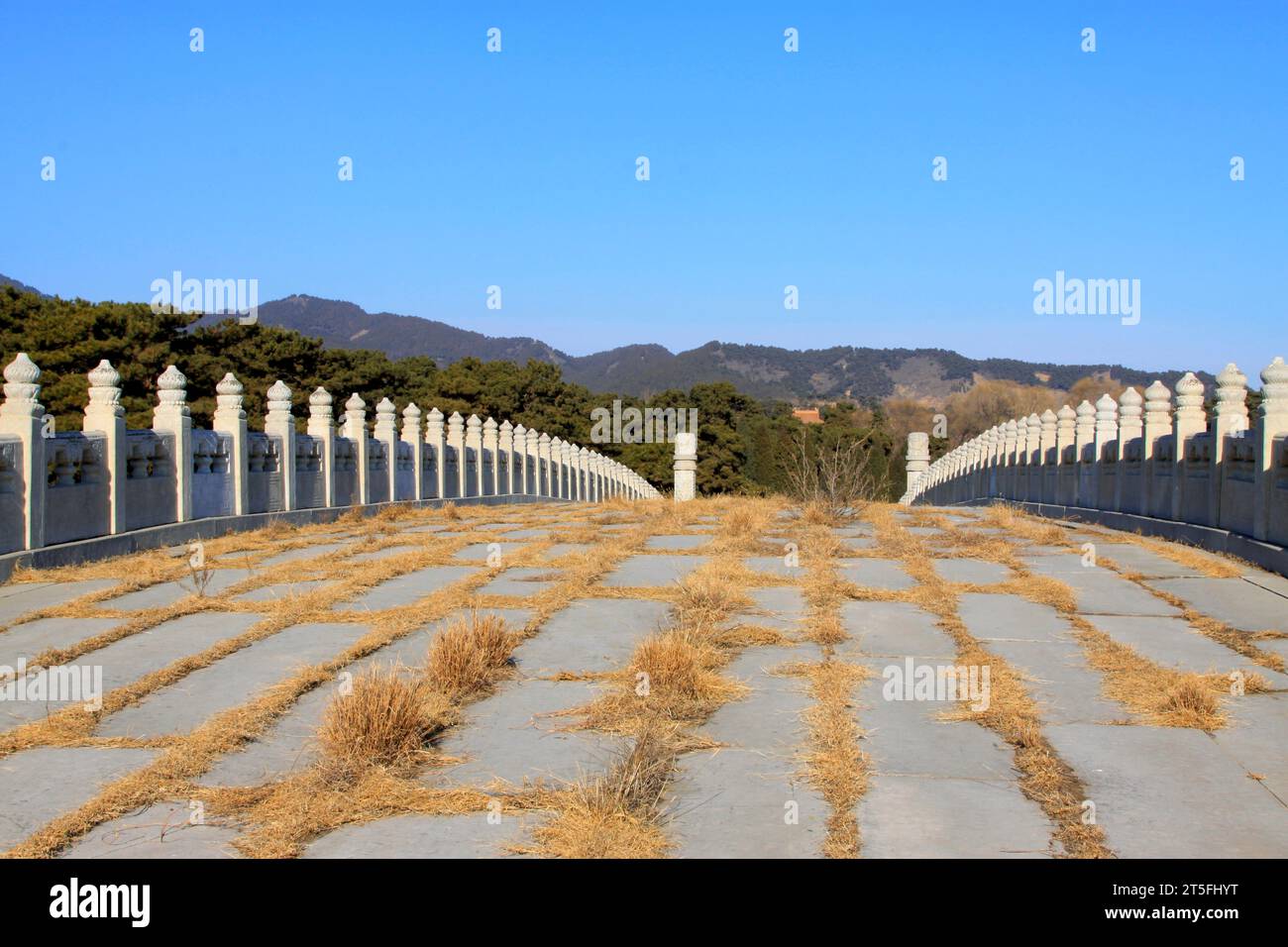 The Five holes bridge and stone column landscape architecture, in the ...