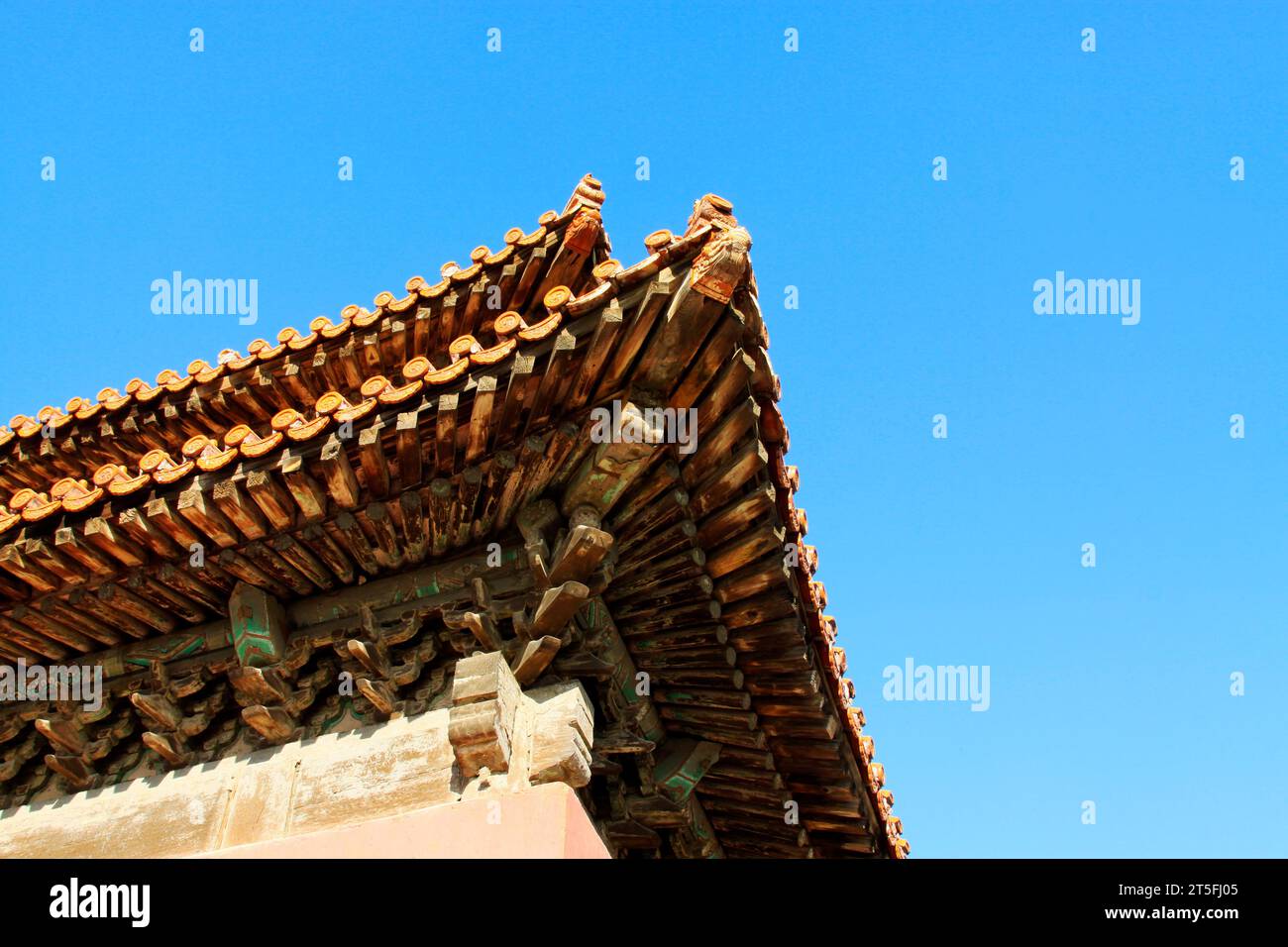 Eaves landscape architecture in north china, closeup of photo Stock ...