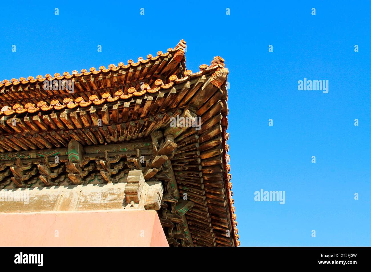 Eaves landscape architecture in north china, closeup of photo Stock ...