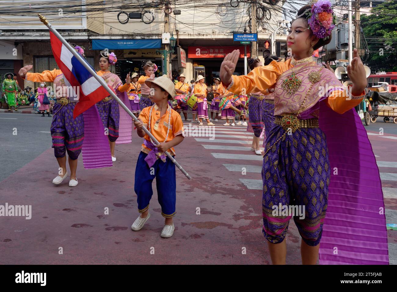 During a cultural celebration in Bangkok, Thailand, female dancers ...