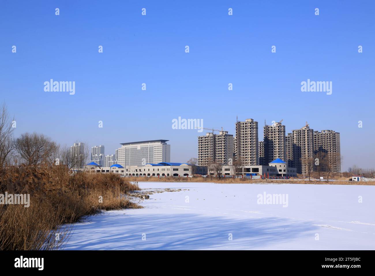 Unfinished high-rise buildings in the snow on december 18, 2013 ...