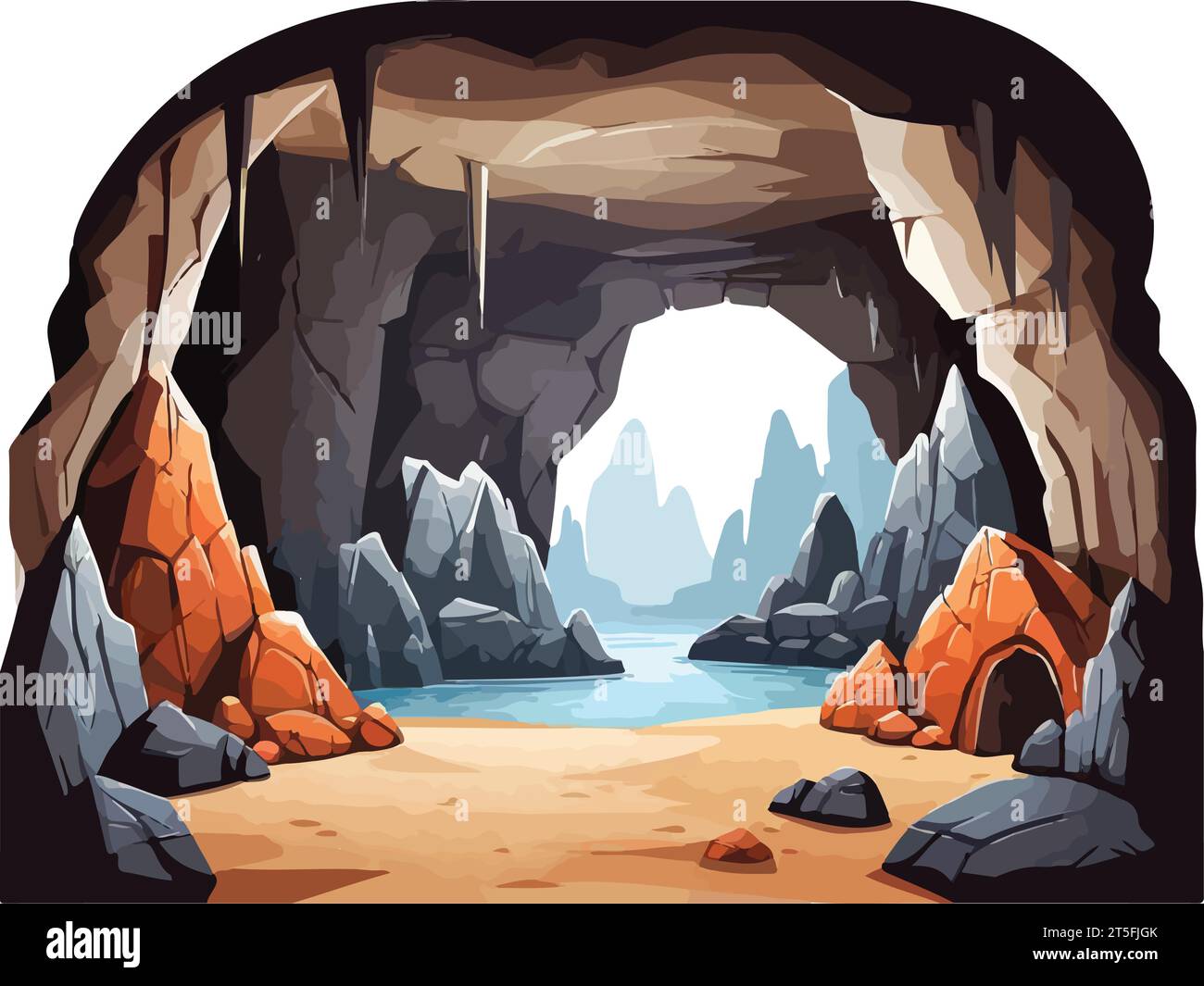 Cave Illustration Vector Format Cartoon Stock Vector Image & Art - Alamy