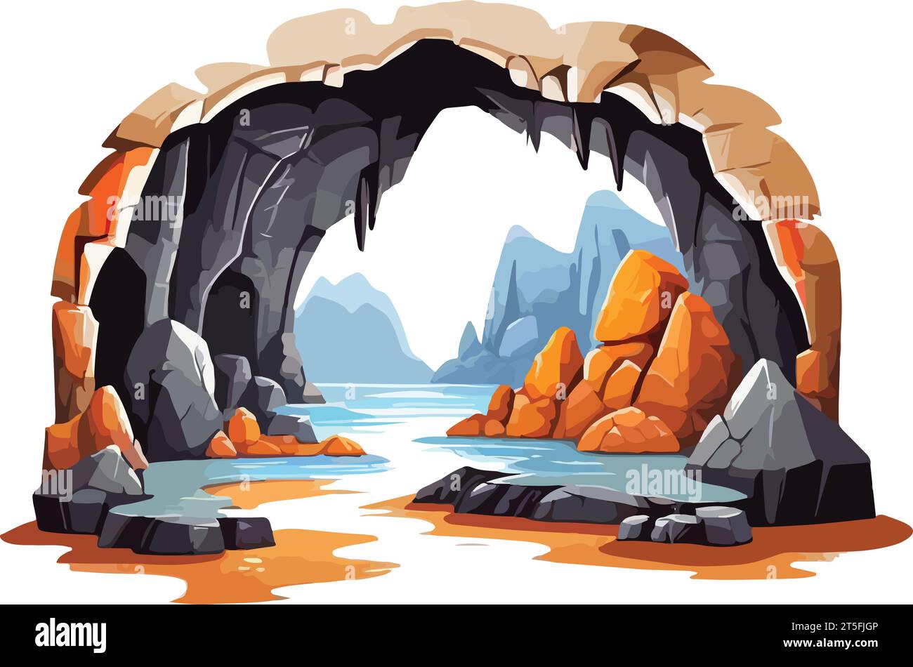 Cave Illustration Vector Format Cartoon Stock Vector Image & Art - Alamy
