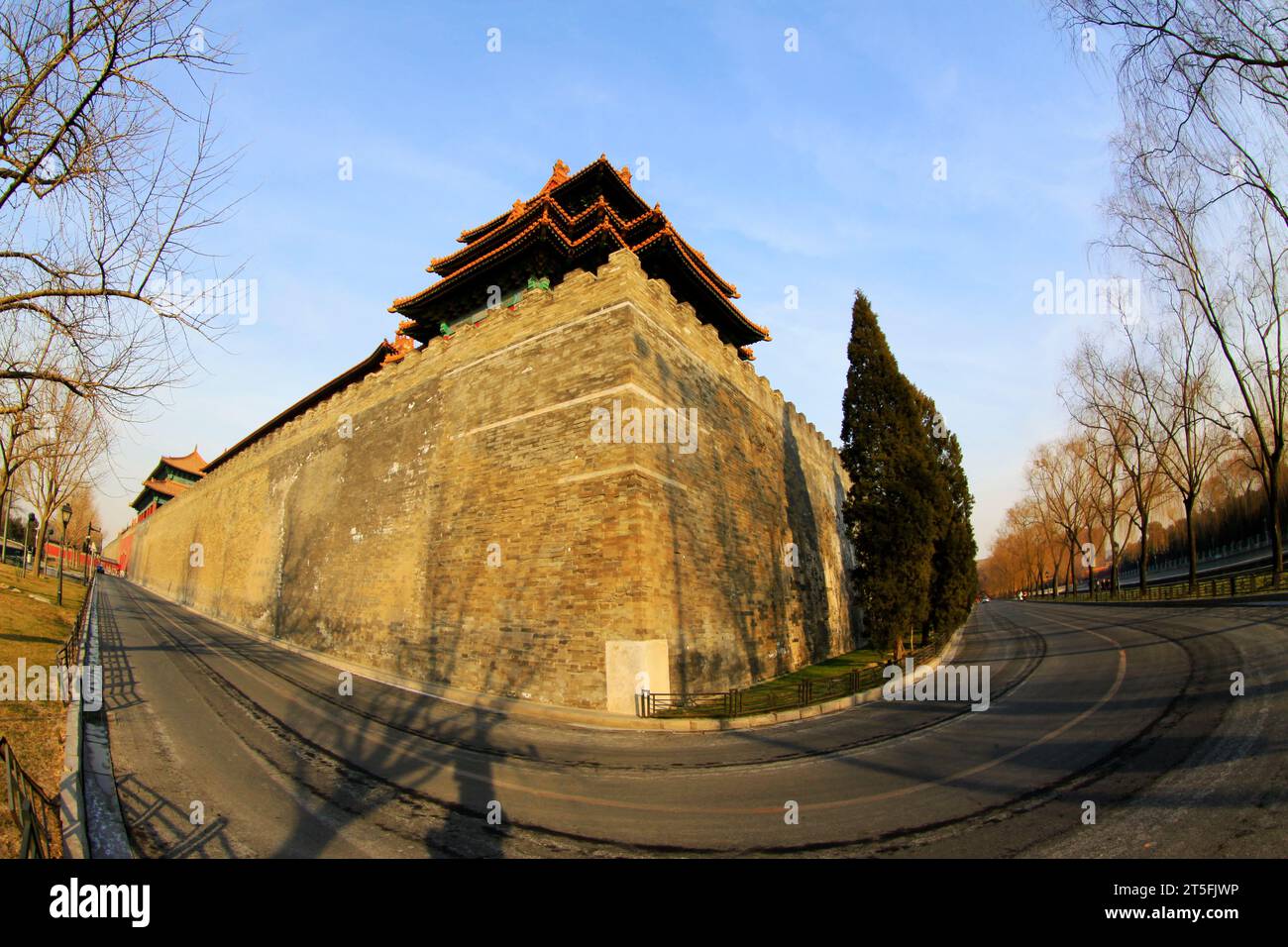 BEIJING - DECEMBER 22: The Southwest turrets of the Forbidden City, on ...