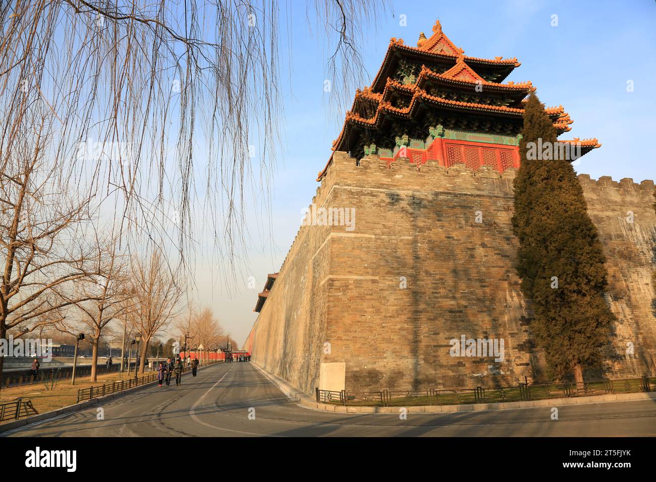 BEIJING - DECEMBER 22: The Southwest turrets of the Forbidden City, on ...